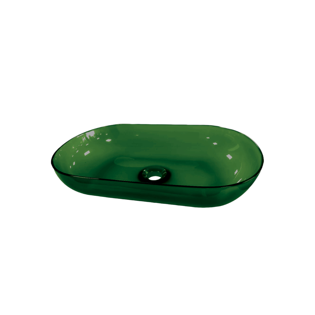 Opbouw-Waskom Color "Transpa-Emerald" 54 x 34 x 12 cm - Best Design ...