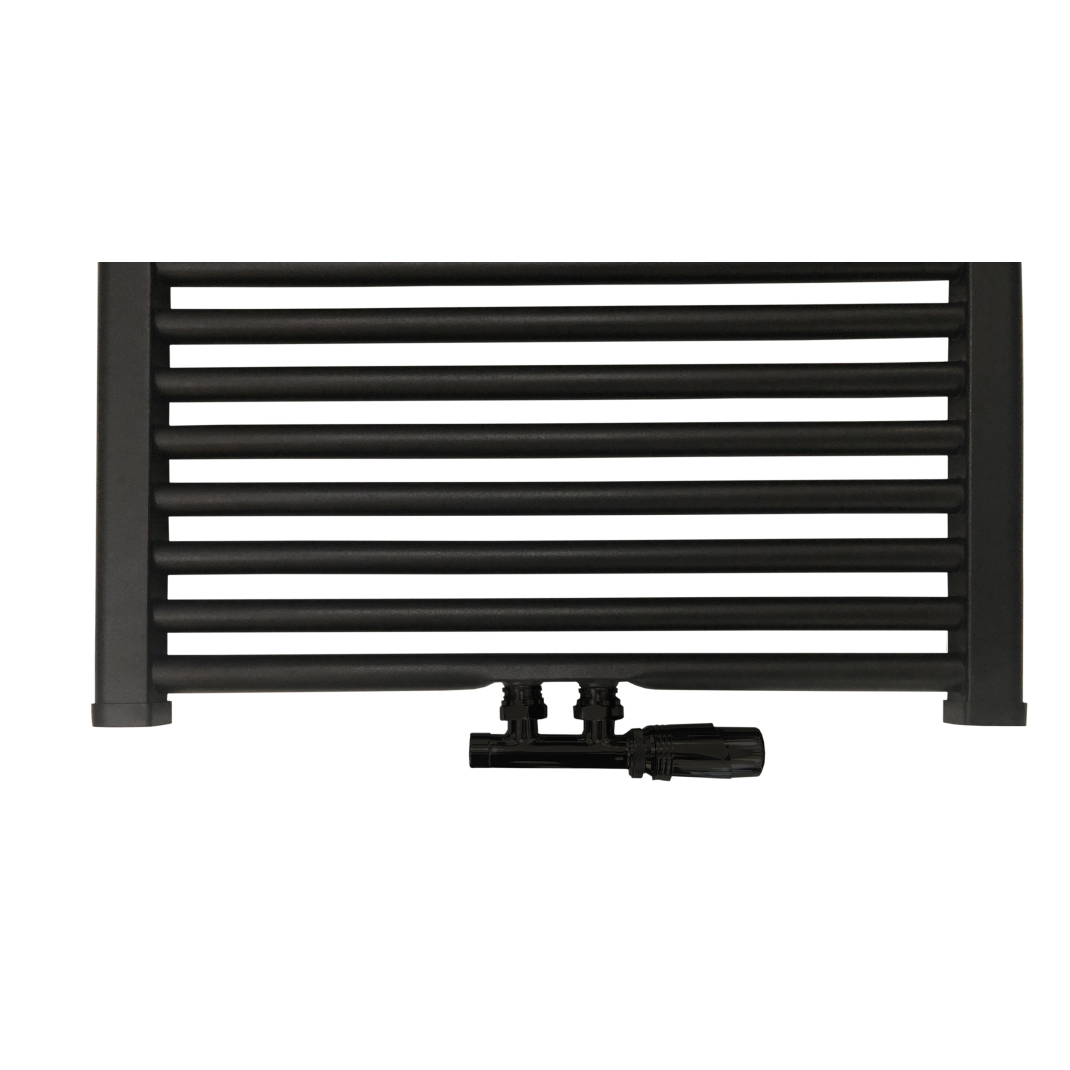 Nero-Luxe radiator-aansluitset "Midden onder Haaks" universeel Mat ...