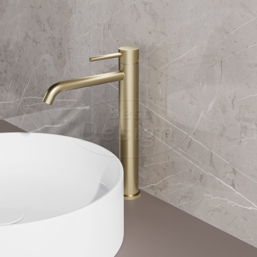 "High-End Nancy" Hoge-wastafelmengkraan mat-goud - Best Design Sanitair